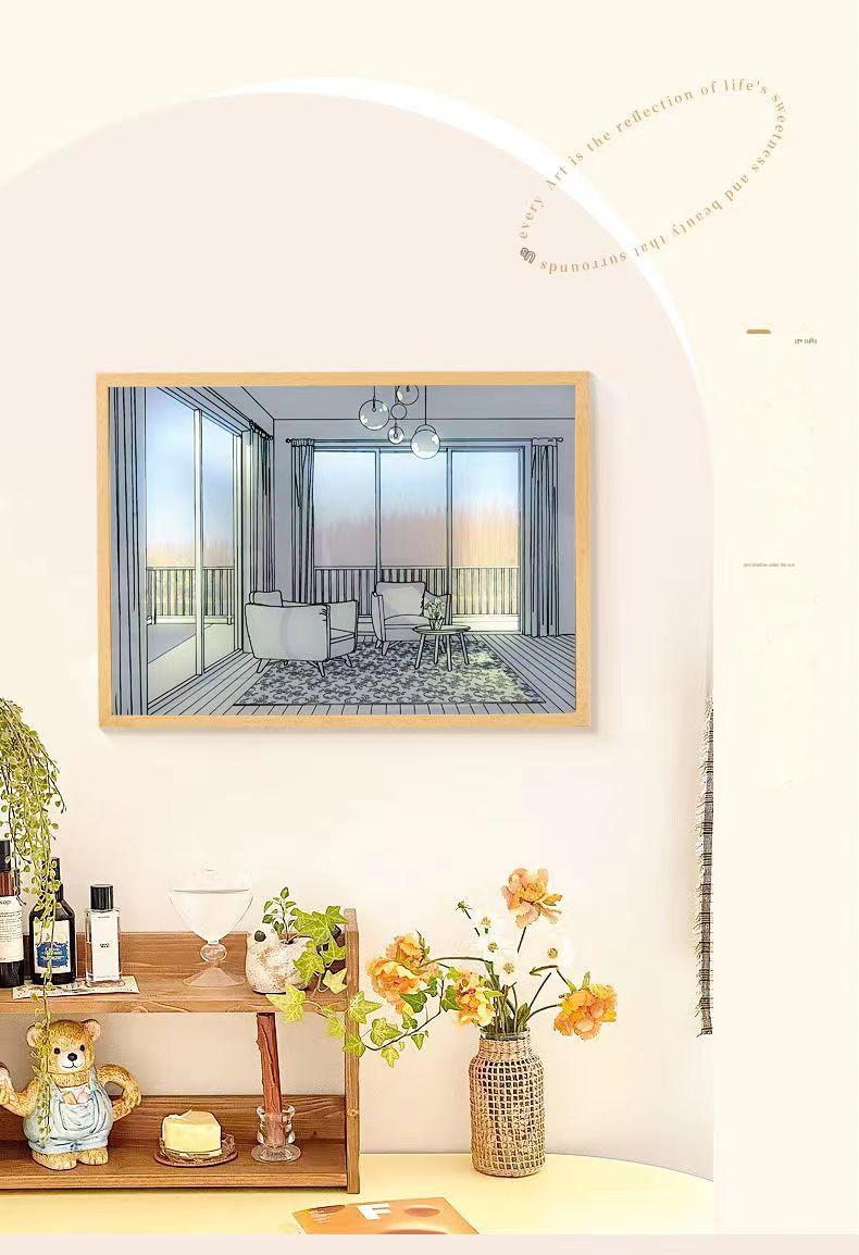 3D acrylic board led art wooden frame night light wall painting lamp ...