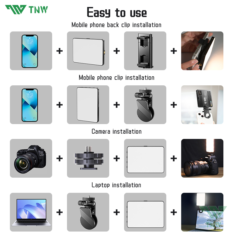 TNW D25 LED Video Light Camera Light with 1/4 Hot Shoe Mount Threaded ...