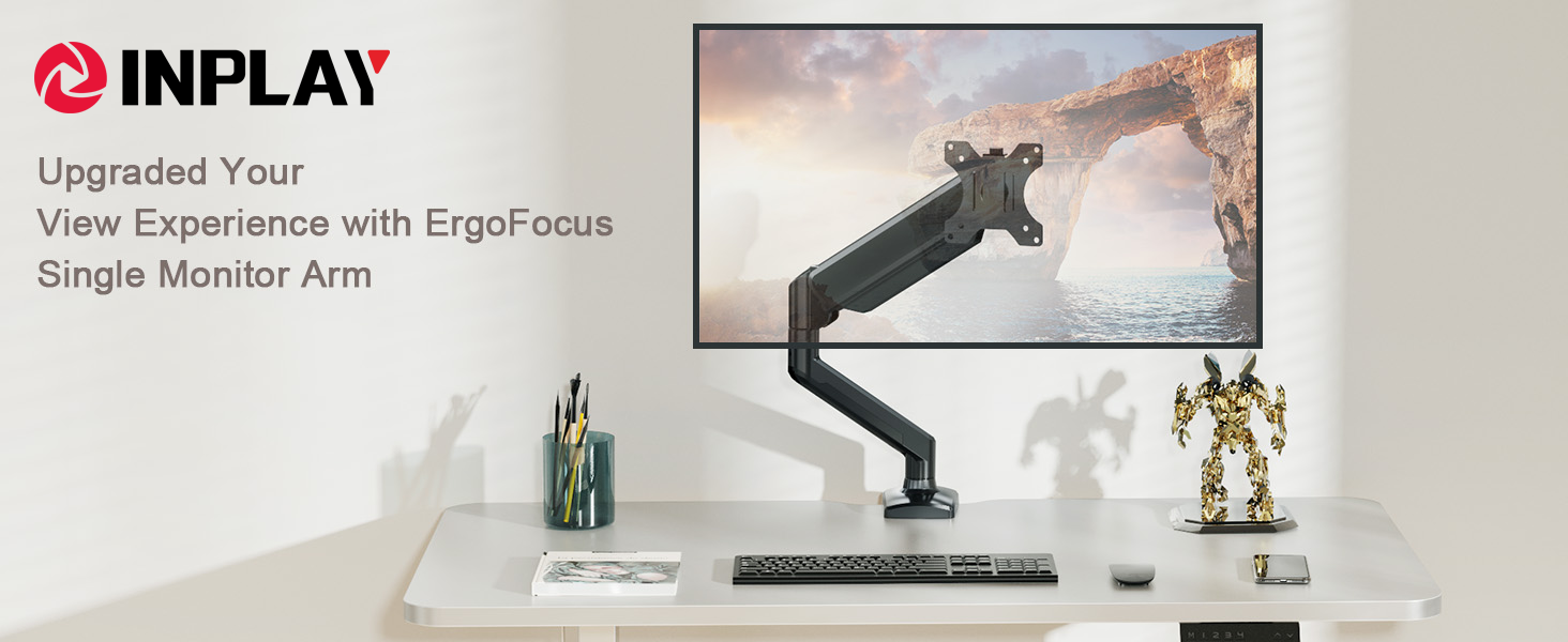 Inplay KMT-1 Single Monitor Stand Mount Arm Gas Spring Adjustable Monitor Bracket For 13-32 ...