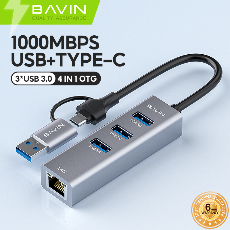 BAVIN O53 Laptop Network Adapter USB3.0 to Ethernet RJ45 Lan Gigabit ...