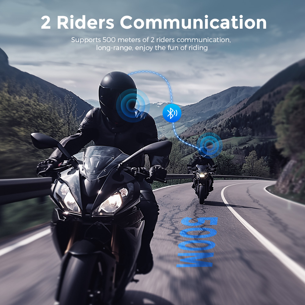 GEARELEC X5 Bluetooth Motorcycle Helmet Headset Optional 500M Intercom ...