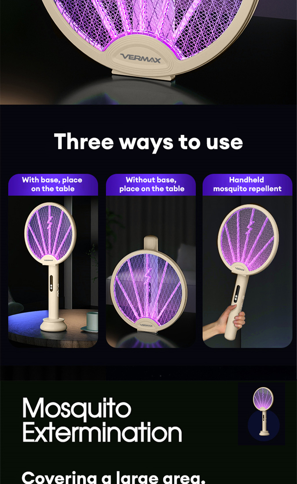 Vermax Electric Mosquito Swatter Pamatay Lamok Voltage Efficiency ...