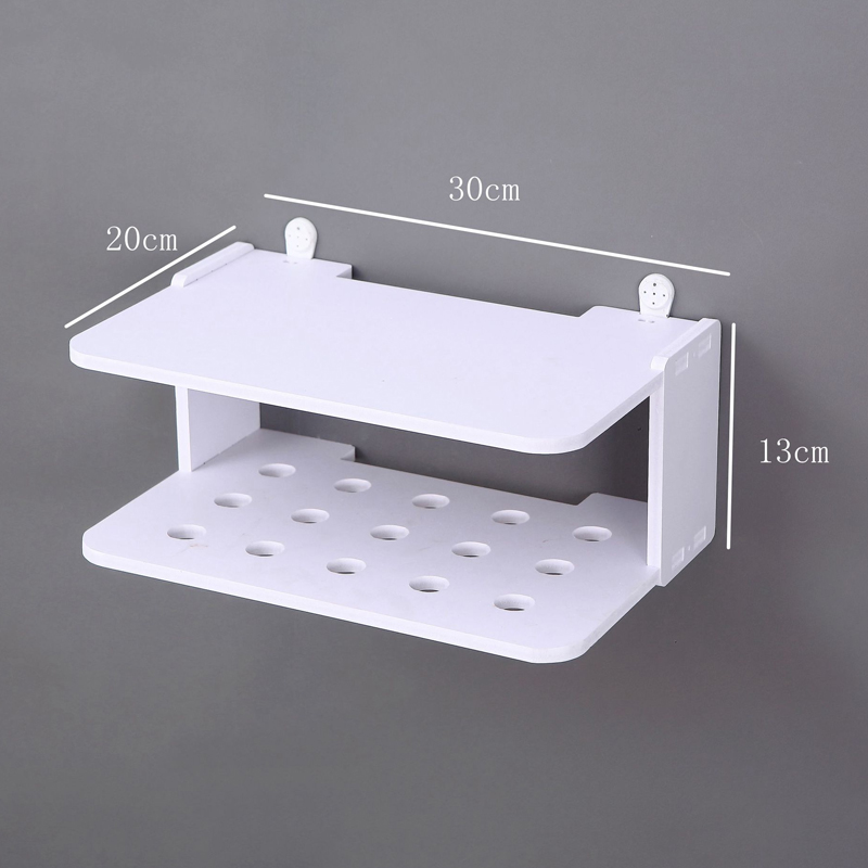 Wall Mounted Wifi Router Shelf Double-Layer Set-Top Box Bracket Storage ...