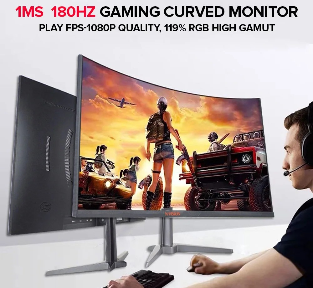 Nvision Curved Gaming Monitor ES27G1 Pro 27" 180Hz / 1920 x 1080 FHD ...