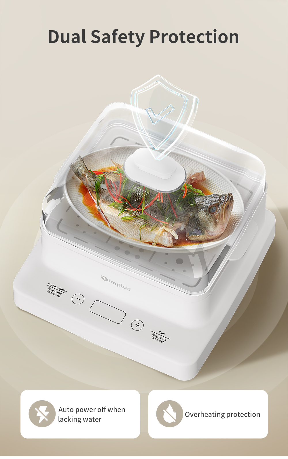 Simplus Electric Food Steamer Multifunction Smart Timer (3 Layers 1200W ...