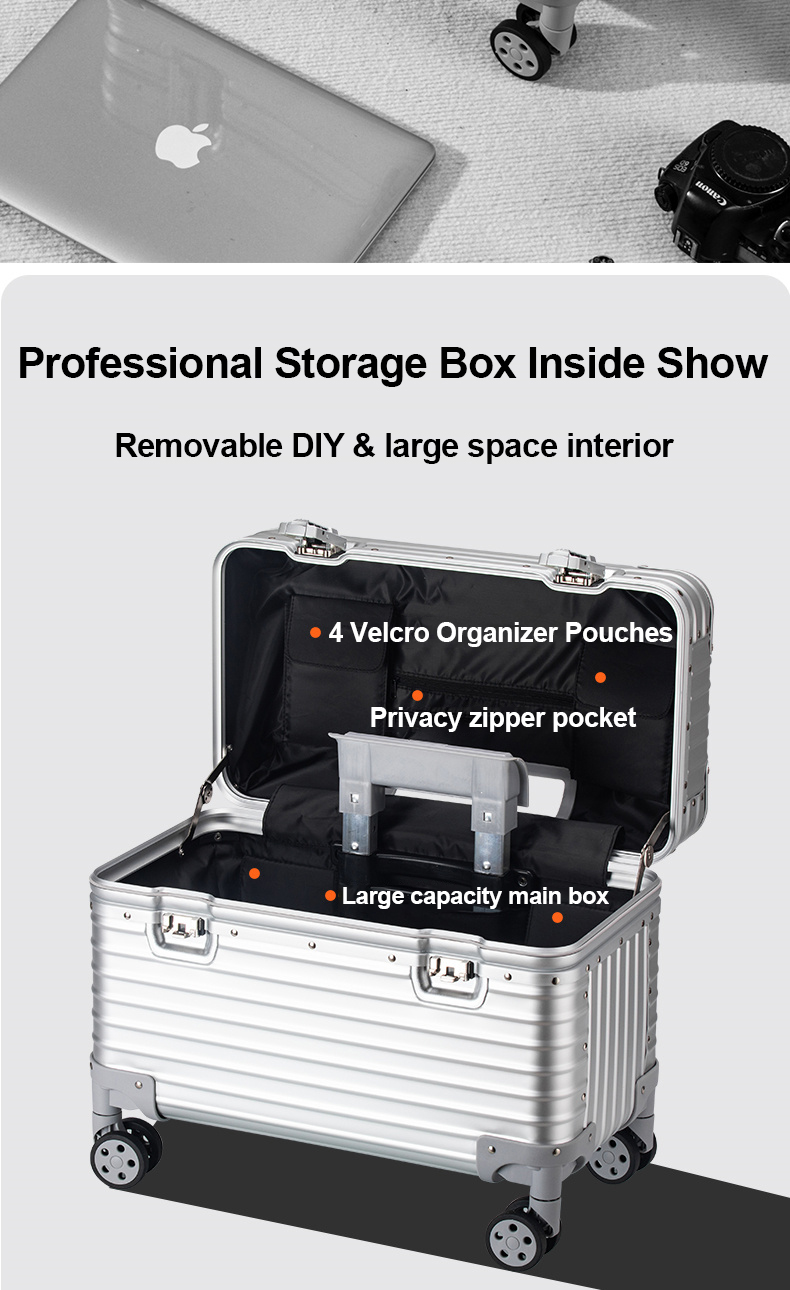 All aluminum magnesium alloy luggage box captain's box travel photography special trolley box ...