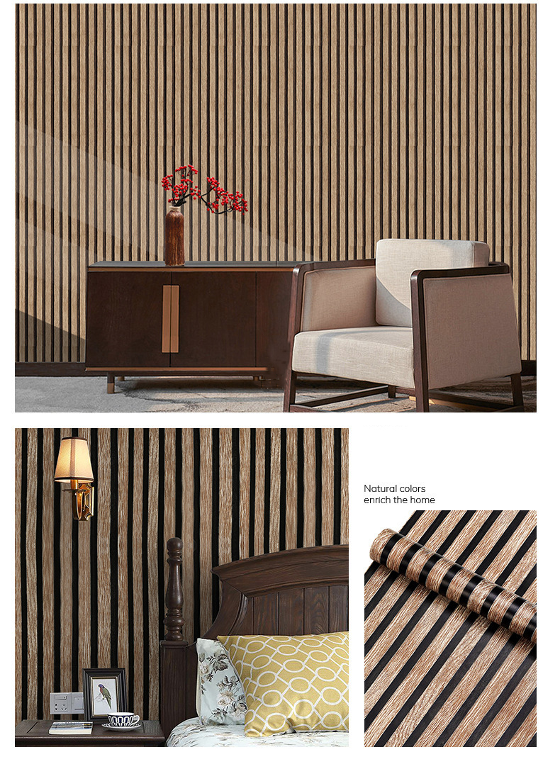 3M*45CM PVC Waterproof Self-Adhesive Wallpaper Creative Imitation Wood ...