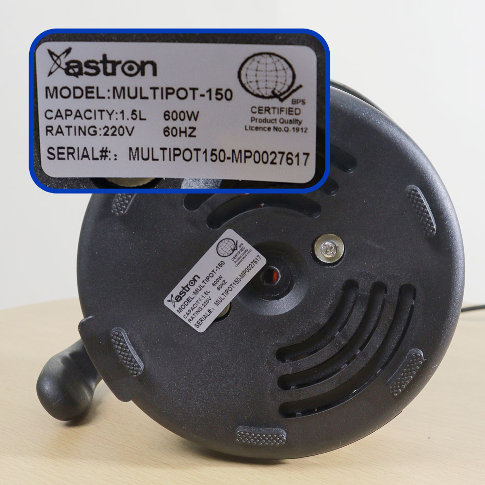 Astron MULTIPOT150 Multipurpose Electric Hot Pot - 1.5 Liter Capacity ...