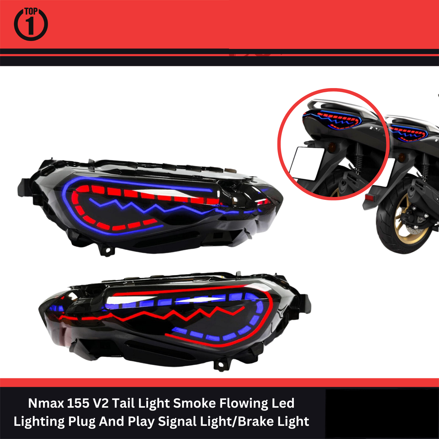 Top1 Racing LED Tail Light Assembly for YAMAHA NMAX 155/V2 #5549 ...