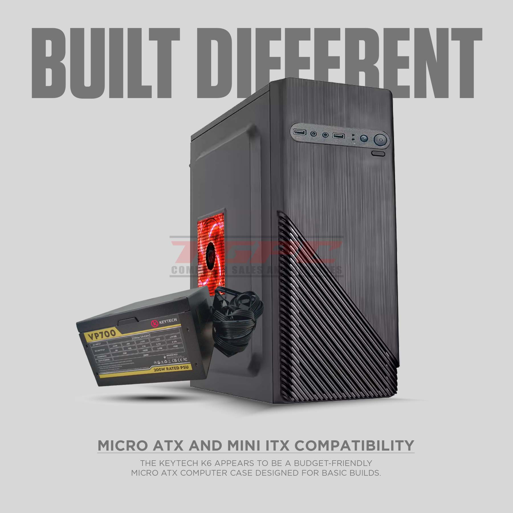 Keytech K6 Micro Atx Standard Case With Power Supply | Shopee Philippines