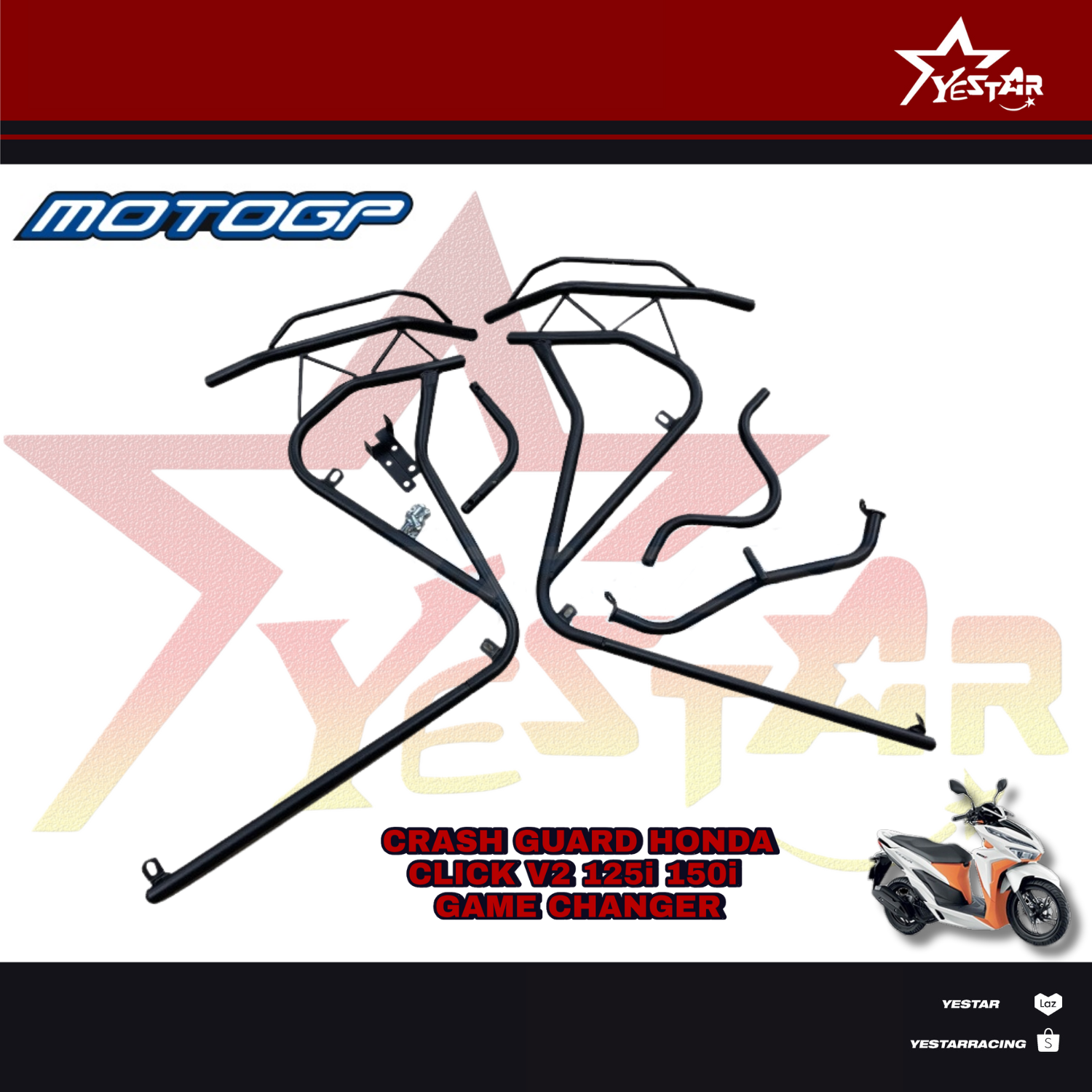 Yestar Racing Set Alloy Full Armor Crash Guard FOR HONDA CLICK v2 125i ...