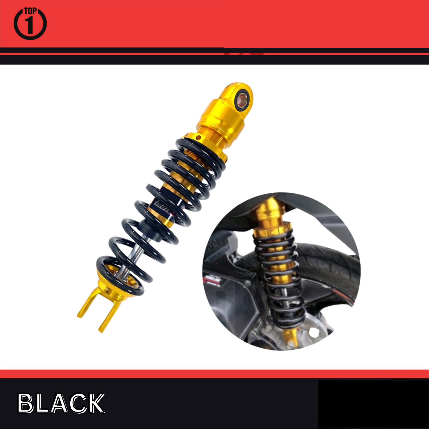 Top1 Racing Rear Mono Shock Absorber 280mm For Mio Click Beat FI Skydrive Scoopy Motorcycle ...