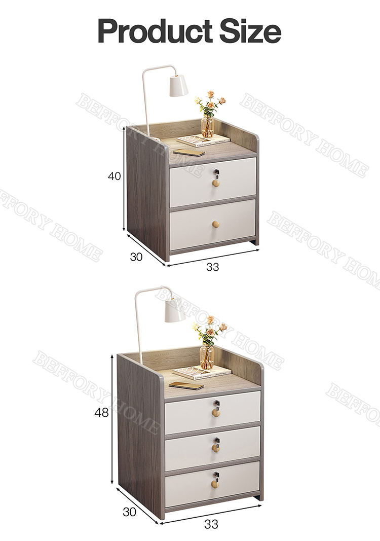 Bedside Table Nordic Modern Wooden Nightstand Side Table Storage ...