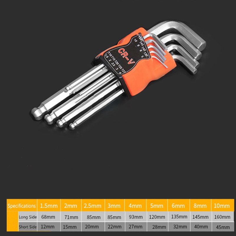 9PCS Hex Key Wrench Set Hex Key Allen Wrench Set Allen Key Hex Key ...