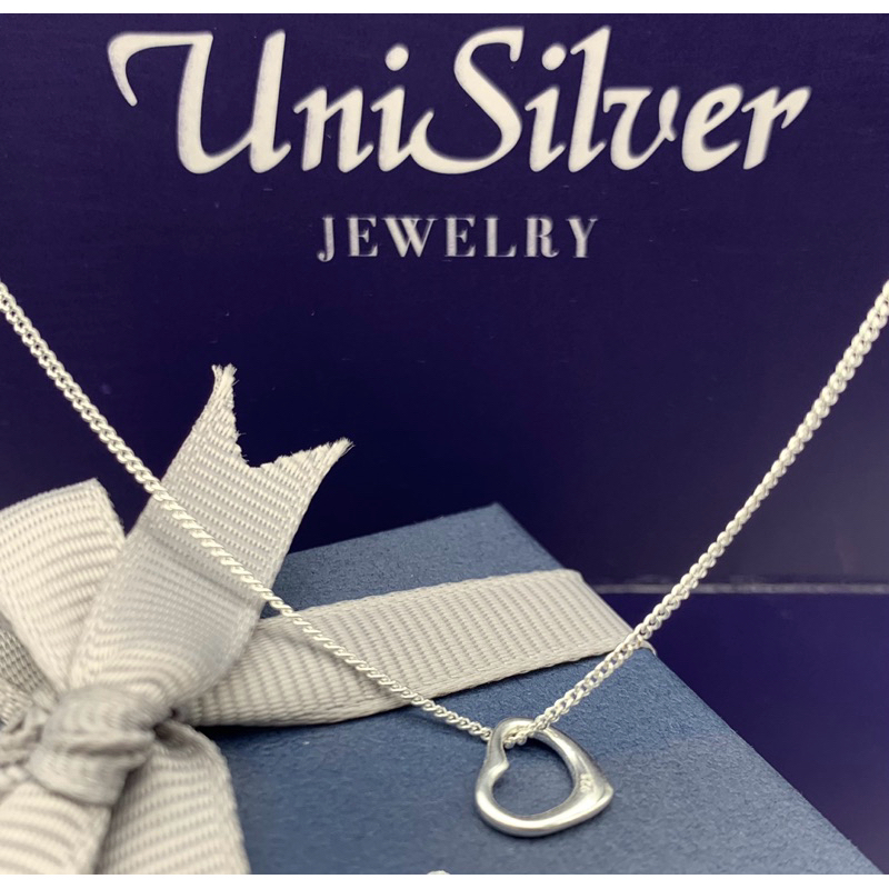 Unisilver 925 Sterling Silver Open Heart Pendant Necklace (NP213-1016 ...