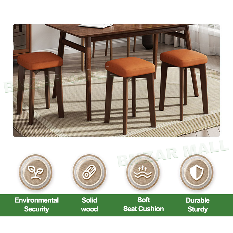 Solid Wood Stool Dinning Stool Bar Stool With Soft Seat Technology ...