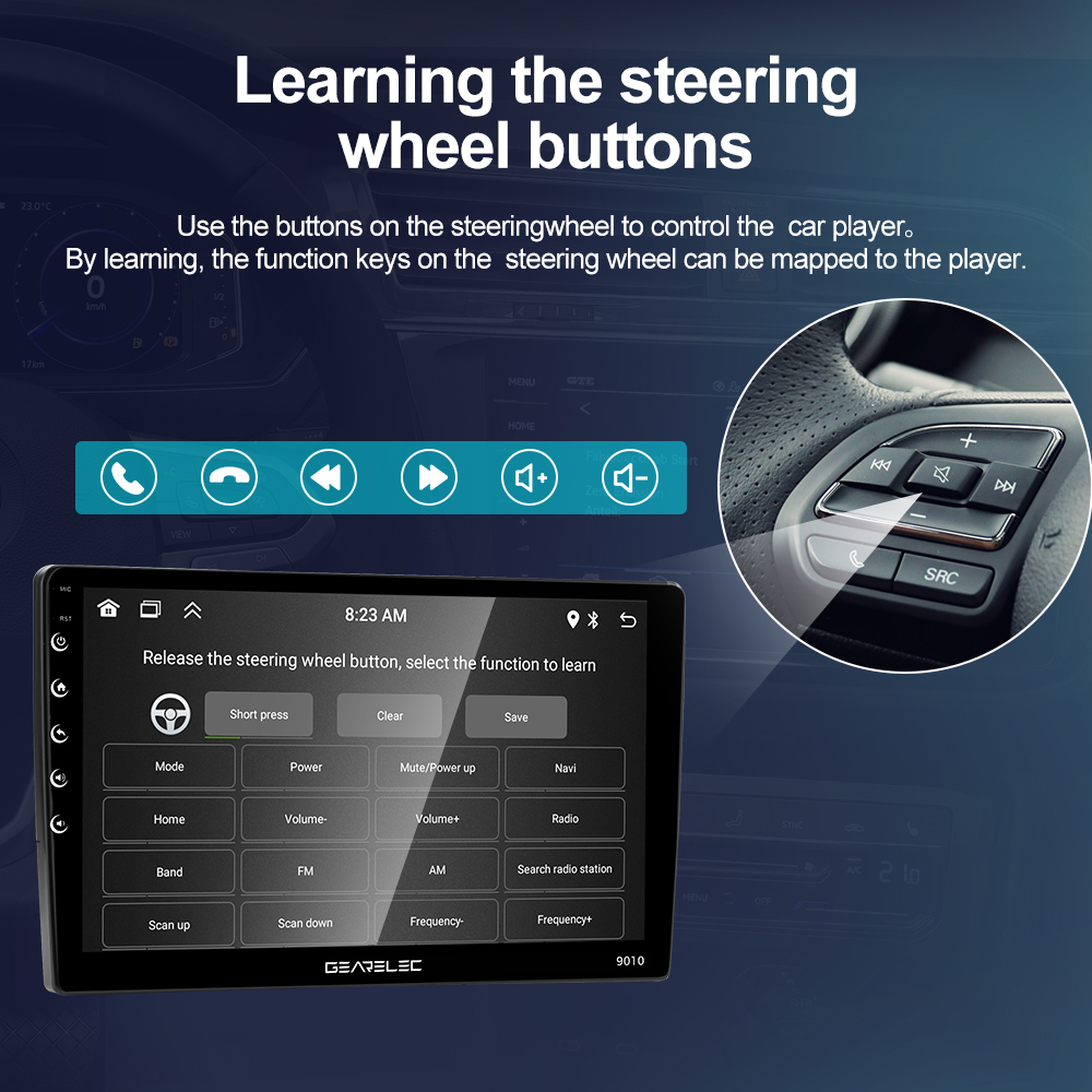 Gearelec Universal Android Car Radio Bluetooth Gps Fm Touch Screen Car