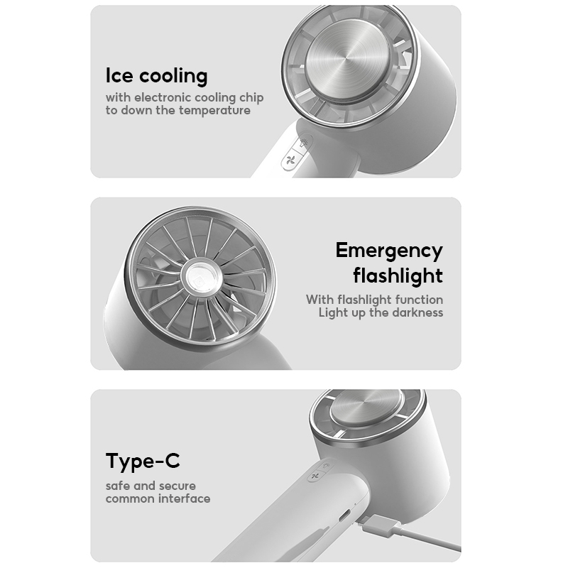 Tixx 3600mah Mini Fan Rechargeable Portable with Flashlight ice Crystal ...