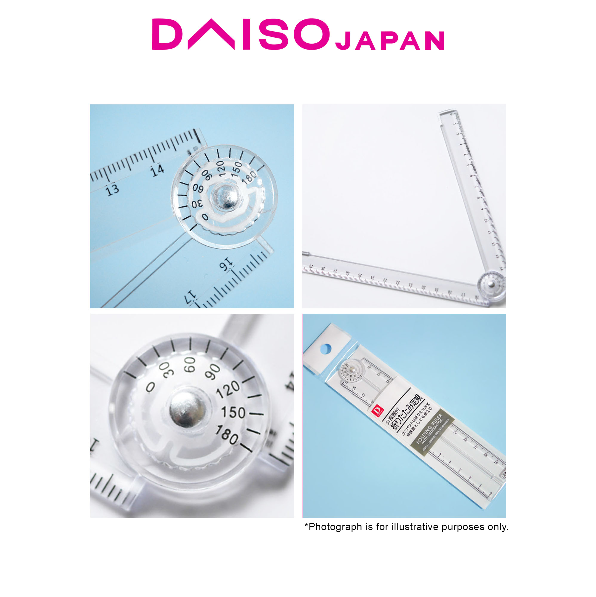 Daiso 2-in-1 Foldable Clear Ruler | Shopee Philippines