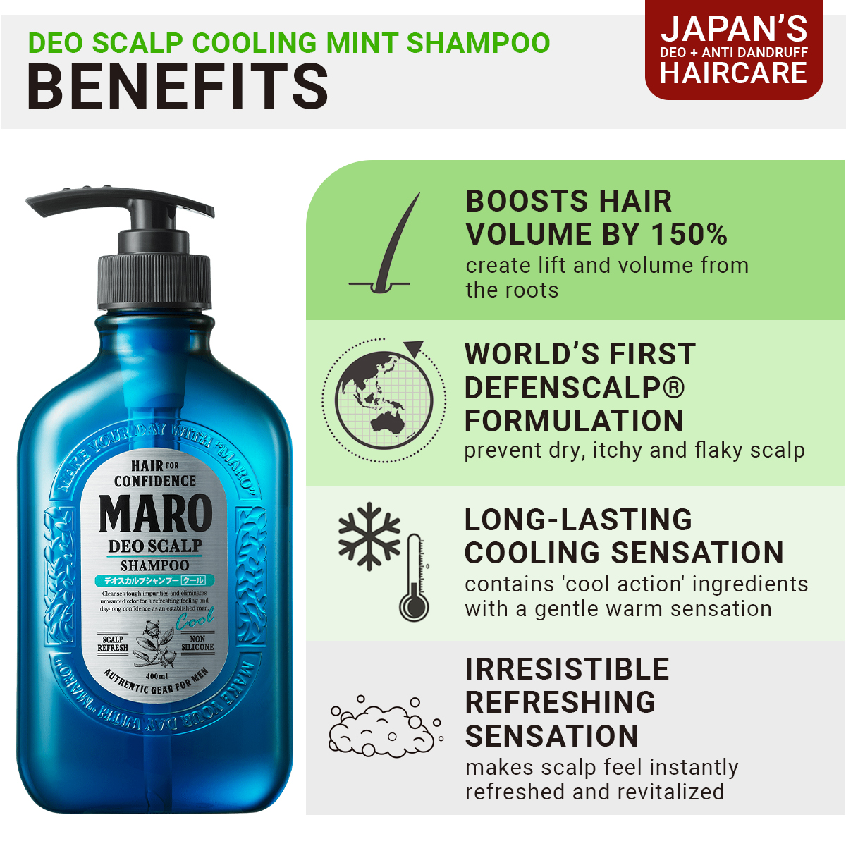 MARO Deo Scalp Cooling Shampoo (400ML) | Shopee Philippines