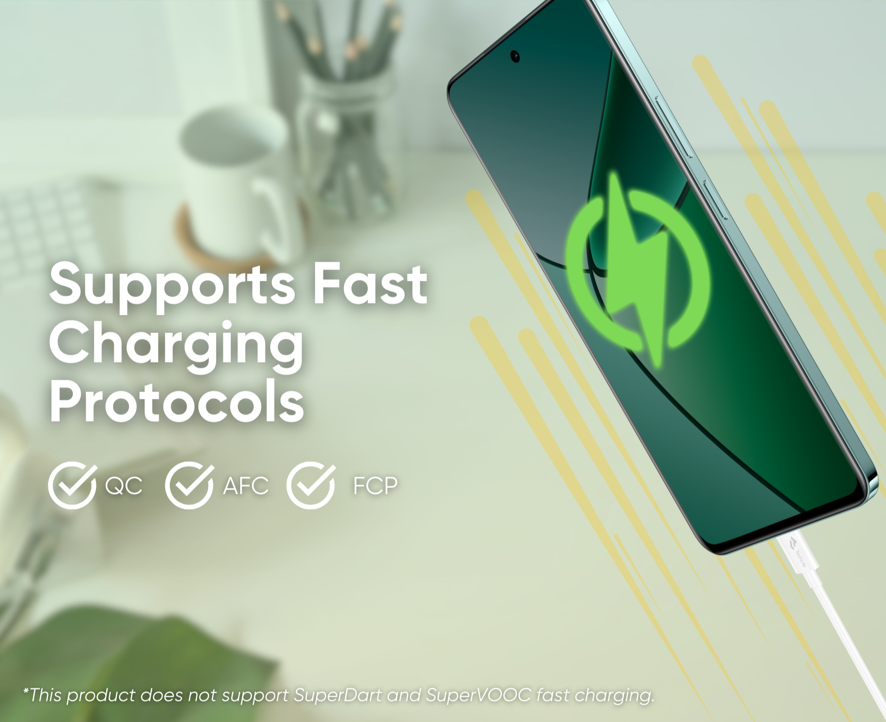 TechLife 67W Type-C Cable | Supports Fast Charging Protocols | Charge ...