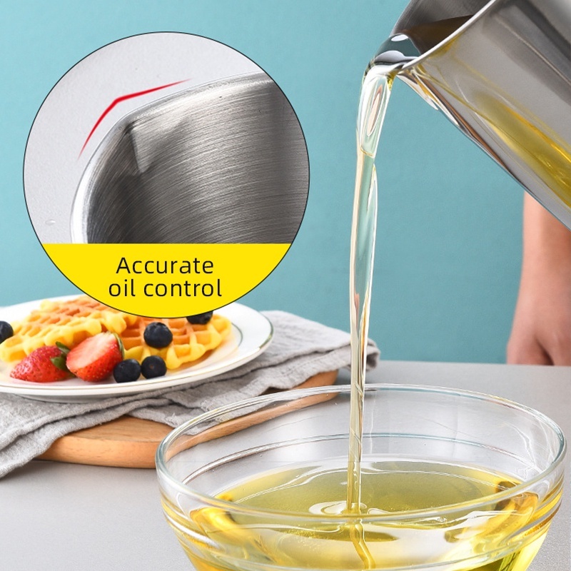 1.3L Stainless Steel Oil Container Oil Strainer Tray Kitchen Cooking ...