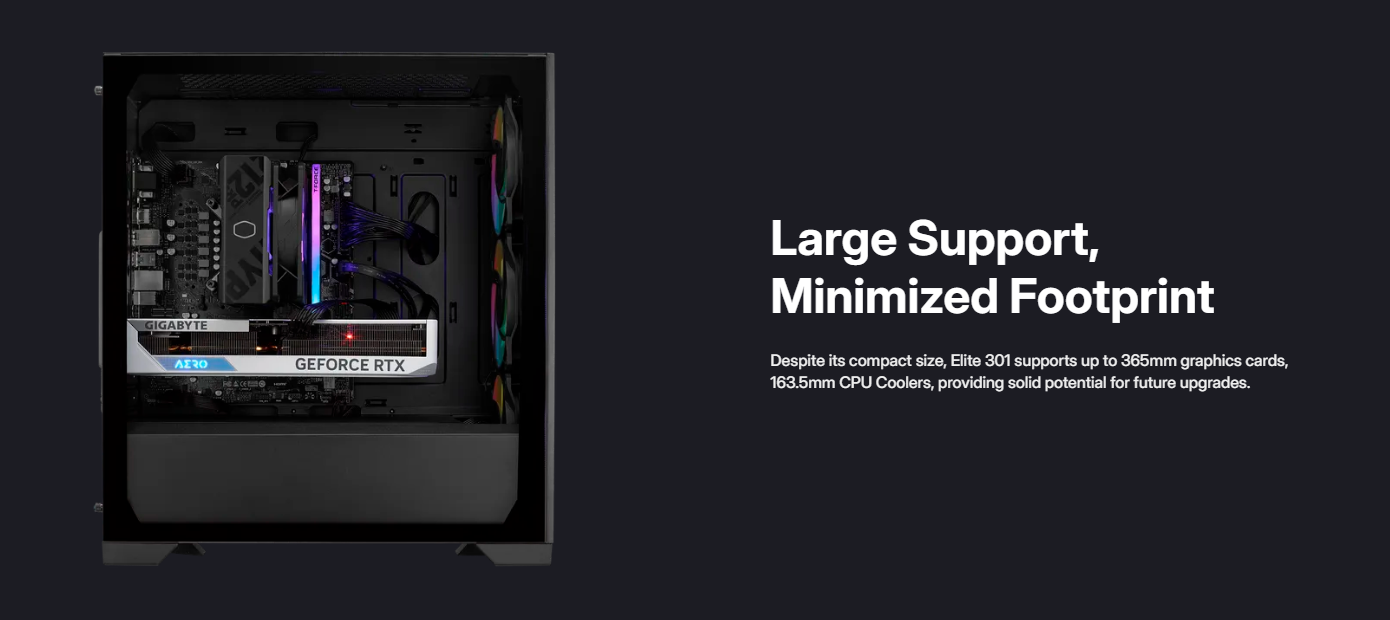 Itw | Cooler Master Computer Case Elite 301 Black Mini Tower Tempered ...