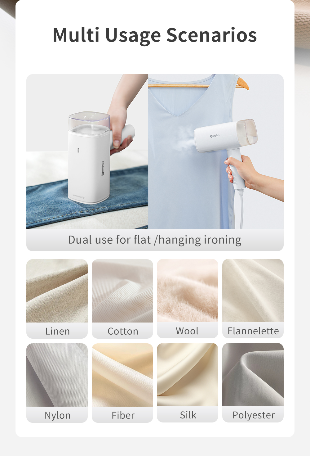 Simplus Garment Steamer Handheld Foldable Steam(180ml Water Tank ...