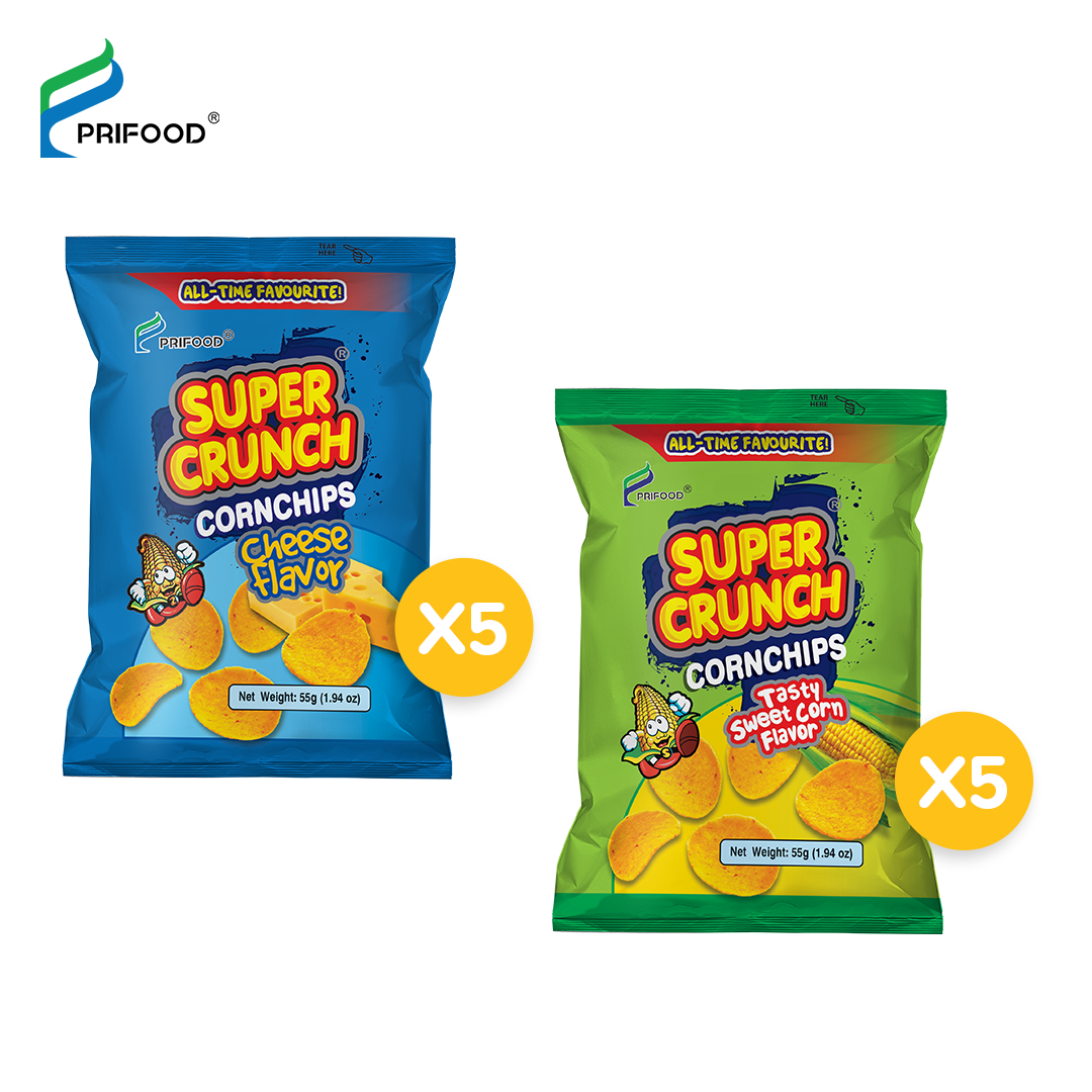 Super Crunch Duo Bundle 1 - 5 Cheese 55g & 5 Sweetcorn 55g | Shopee ...