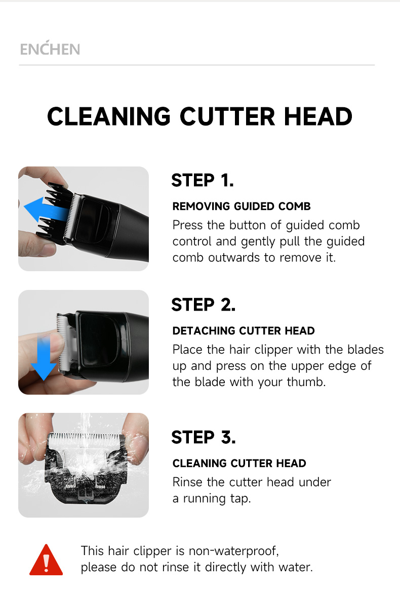 ENCHEN Cordless Hair Trimmer Boost 2 Silent Electric Hair Cliper for ...