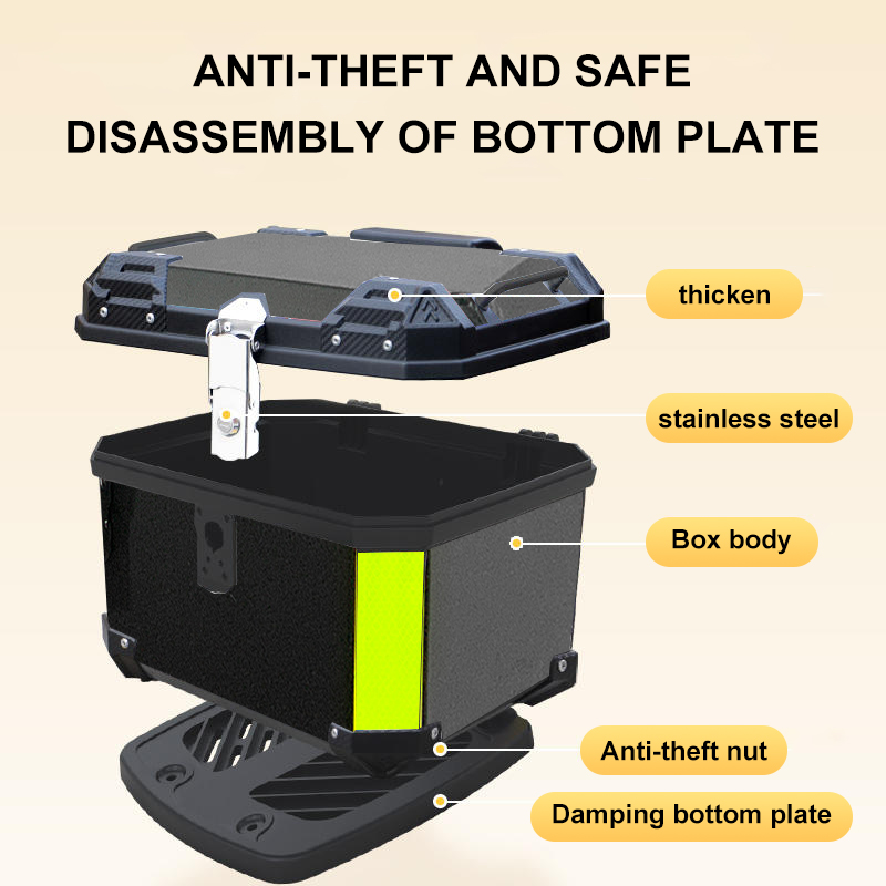 Top Box 45 Liters for Motorcycle Waterproof With Bracket Helmet Box ...