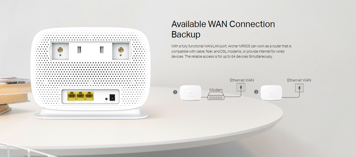 TP-Link Archer MR505 4G+ Cat6 AC1200 Wireless Dual Band Gigabit Router ...