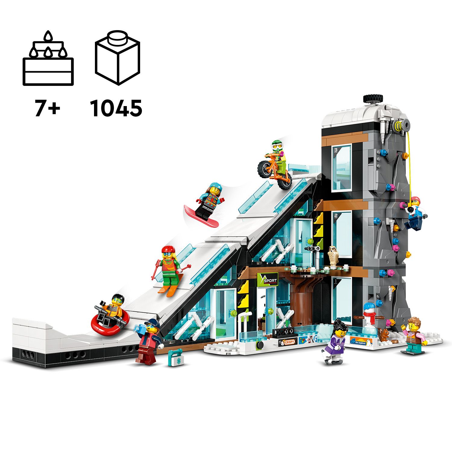 LEGO City 60366 Ski and Climbing Centre Building Toy Set (1,054 Pieces ...
