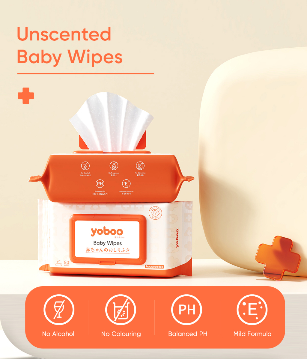 Yoboo Fragrance Free 80 Sheet Wipes I 5 Packs I Gentle On Skin ...