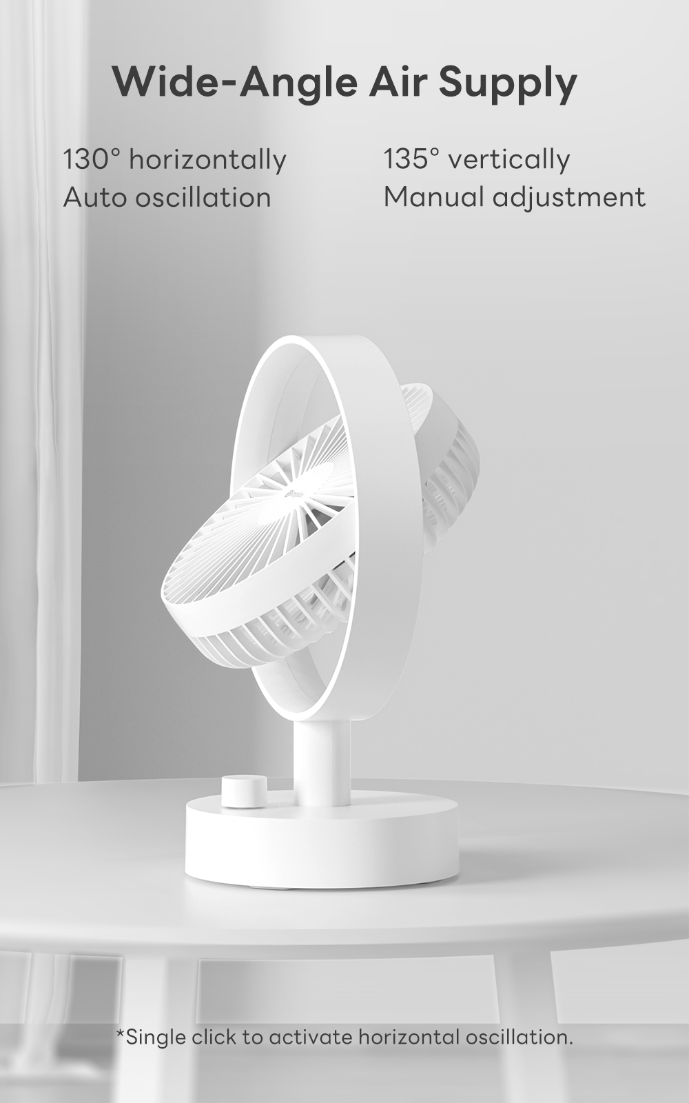 Simplus Desktop Fan Stepless Speed Adjustment 16h Runtime Type-C ...