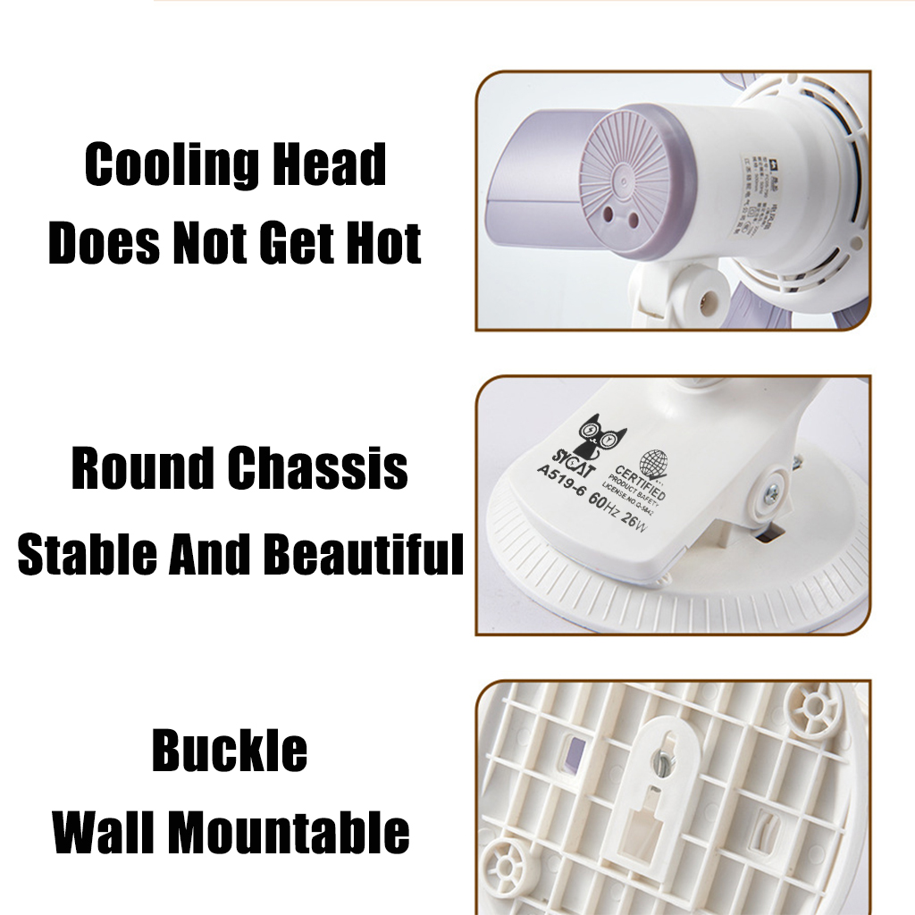 SYCAT-A519-6 Blade Big Clip Fan Round Chassis Clip Fan Desk Fan 6 Blade ...