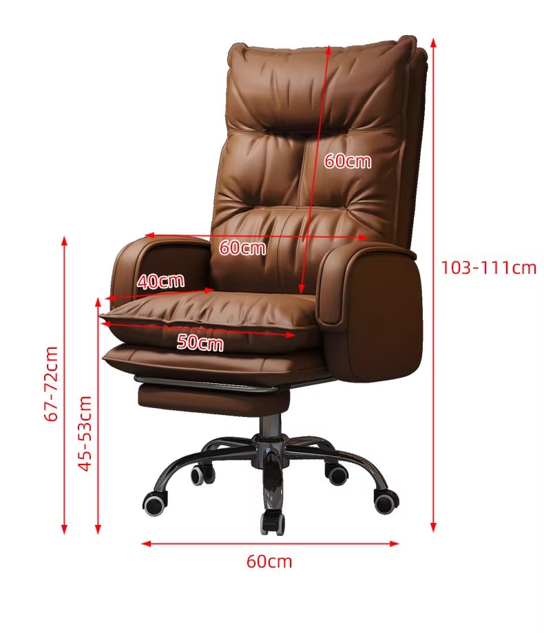 Leather Office Chair Computer Chair Adjustable Comfort Reclining Chair ...