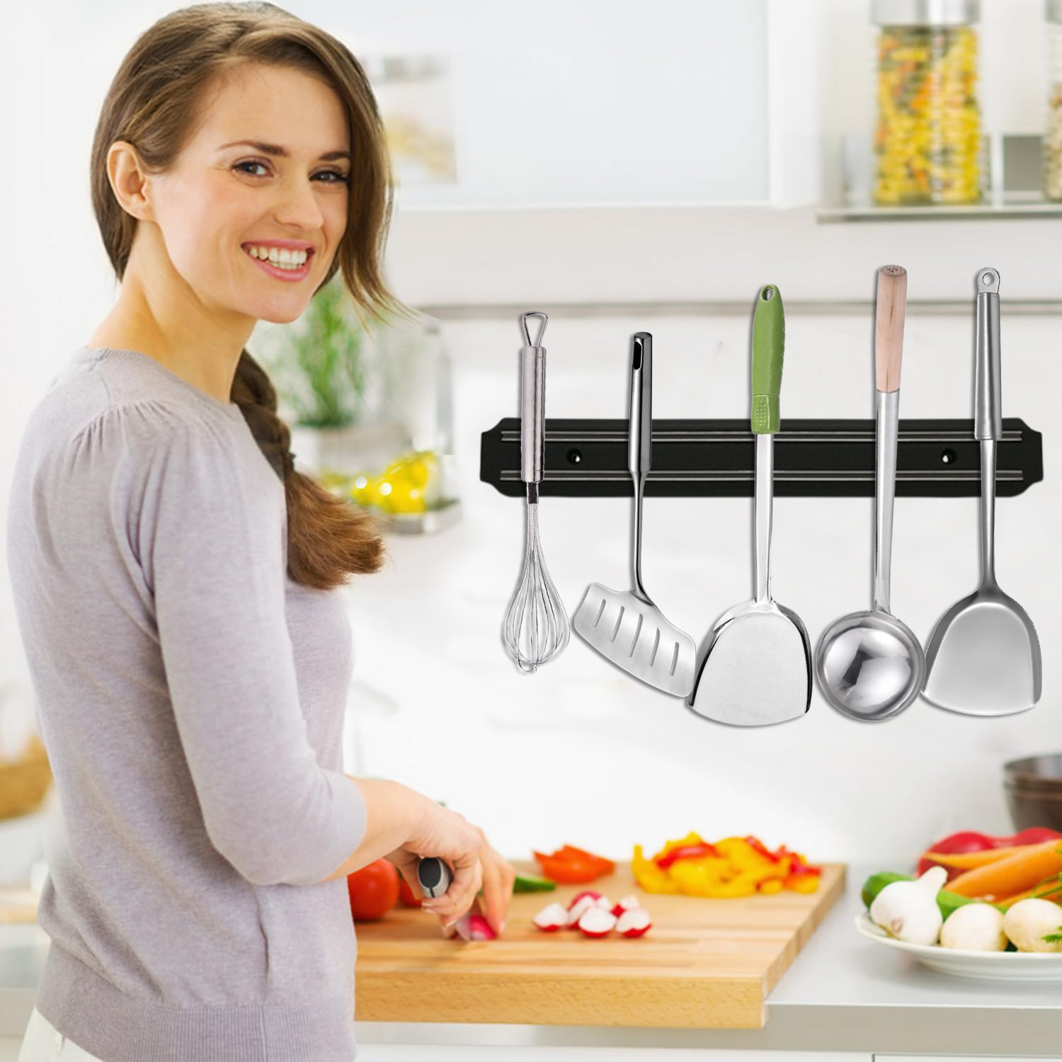19 Inch Magnetic Tool Holder Rack Heavy Duty Garage Wall Holder Strip ...