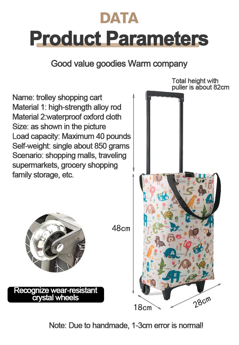 Foldable trolley bag to keep warm and fresh shopping cart large ...