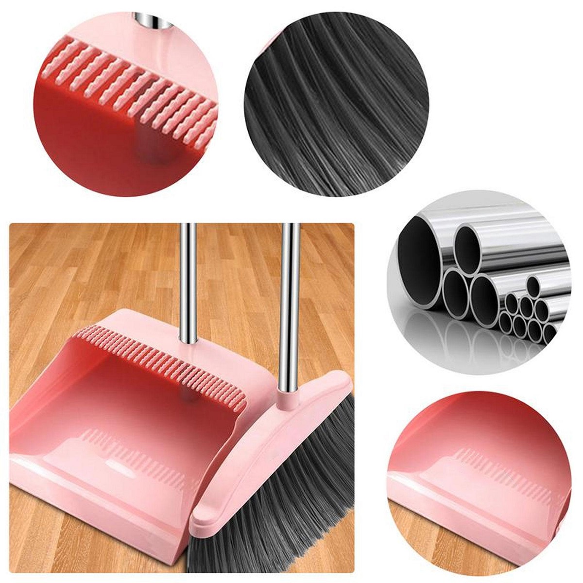 Romax NEW Long Handle Broom and Dust Pan Set Household broom Cleaning ...