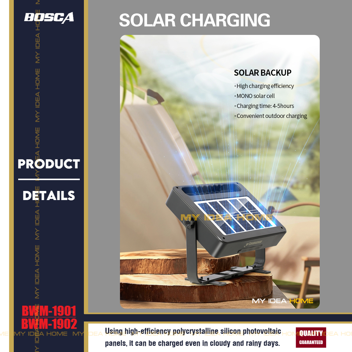 BOSCA Solar Light 150W / 300W Portable Emergency Camping Light Dual ...