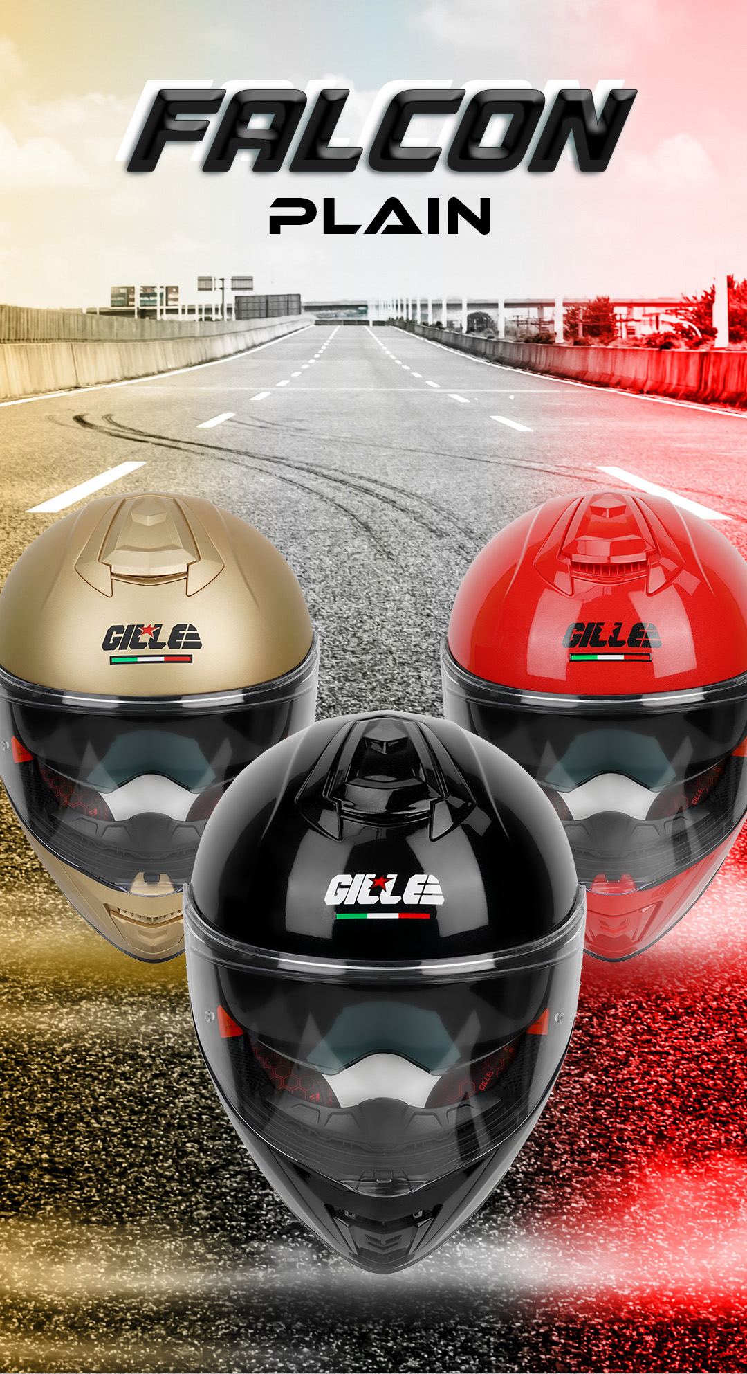 Gille Helmet 883 FALCON PLAIN Motorcycle Helmet Full Face Dual Visor With Keychain | Shopee ...