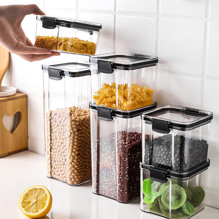 700/1300/1800ML Airtight Food Storage Plastic Box Kitchen Grain ...