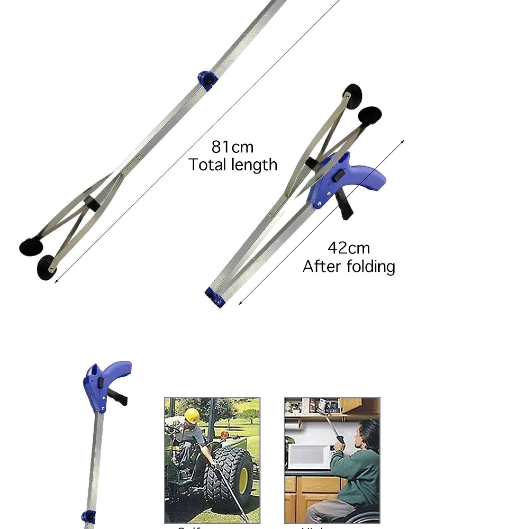 Foldable Garbage Picker Tong Claw Pick Up Stick Picking Tool Waste ...