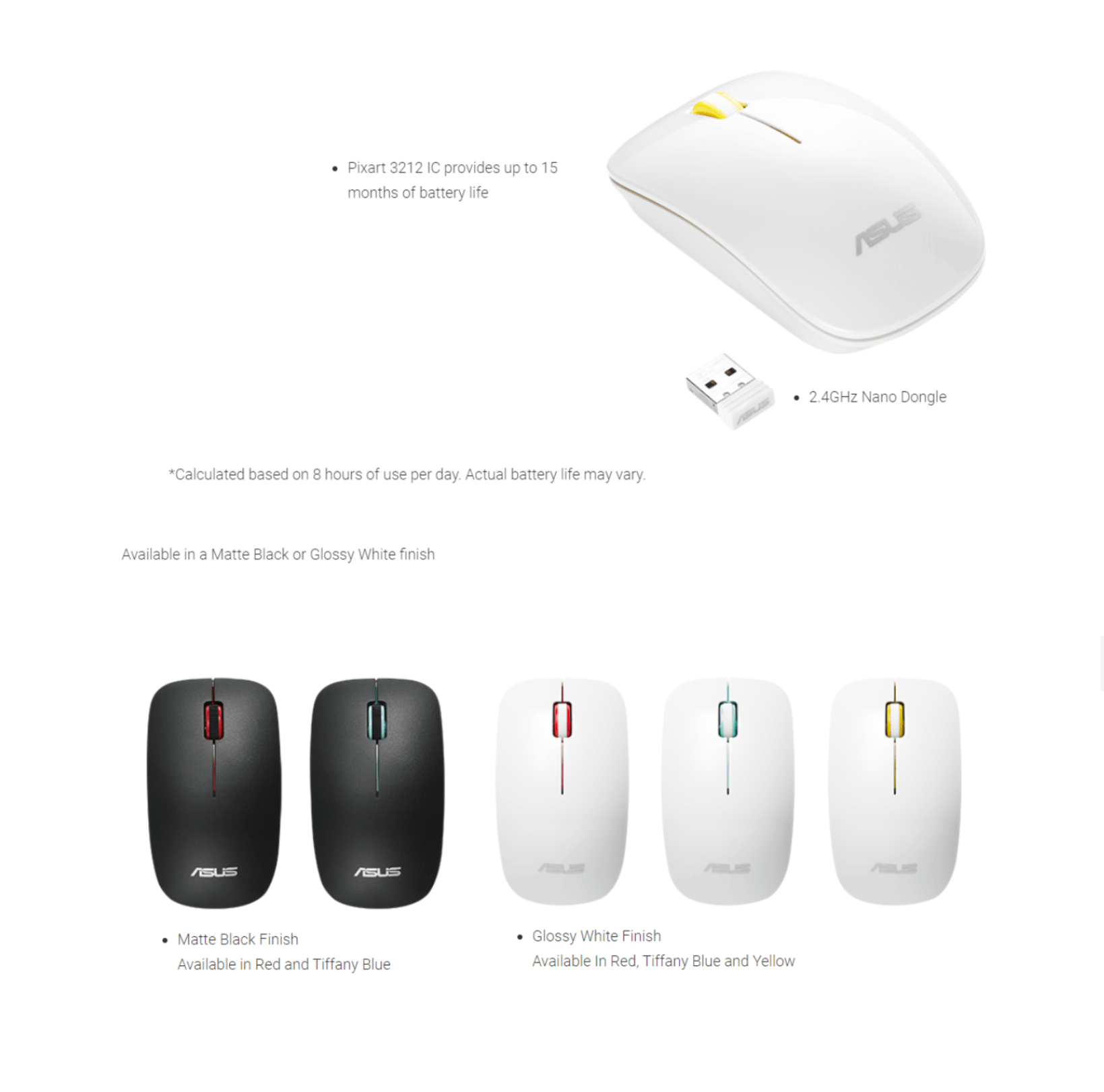 Asus WT300 Black-Red 1000 & 1600 DPI 2.4GHz Ergonomic Compact Wireless Optical Mouse | Shopee ...