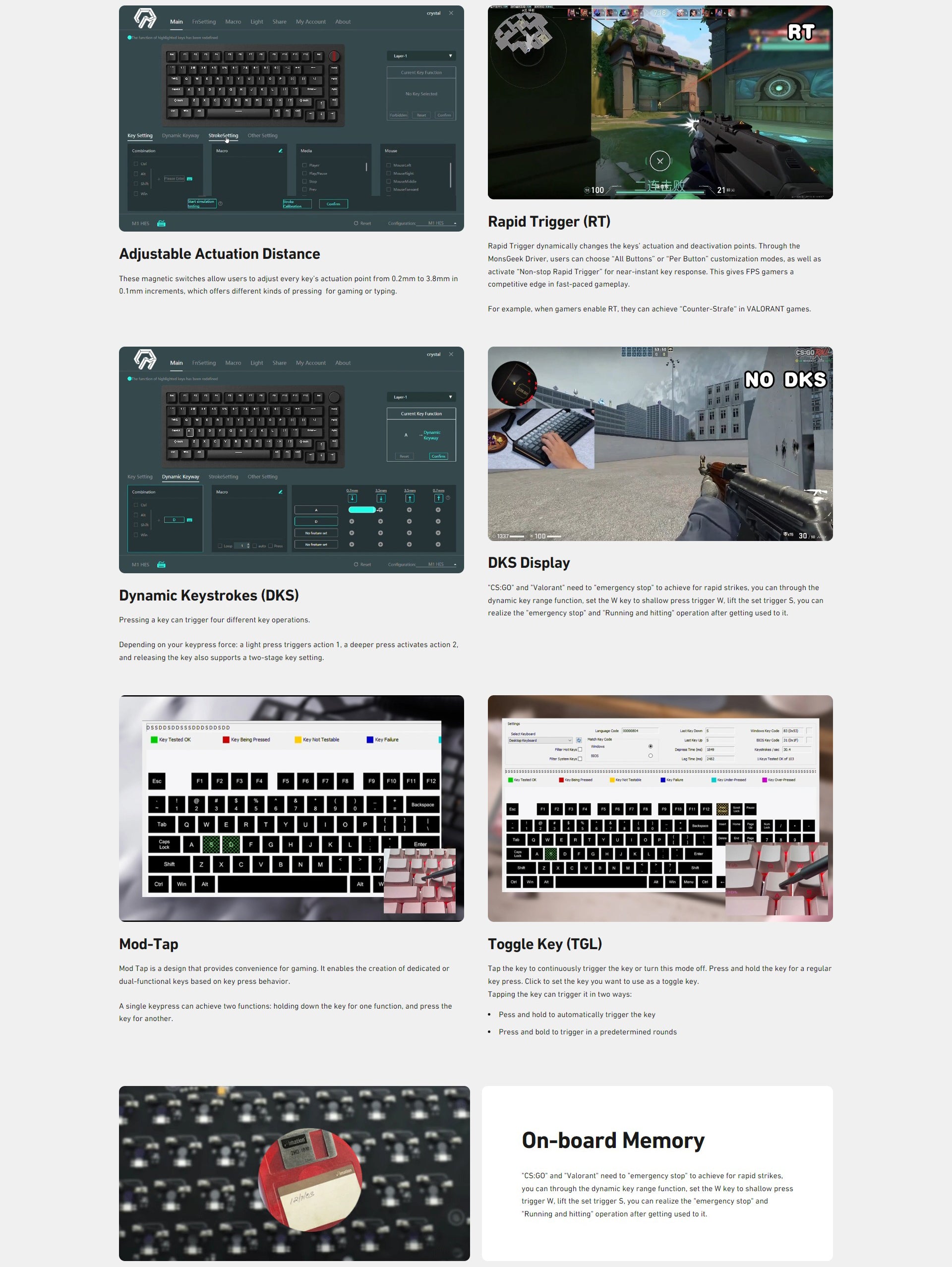 Monsgeek M1W V3 HE-SP Aluminum Case Multi-Mode RGB Mechanical Keyboard ...