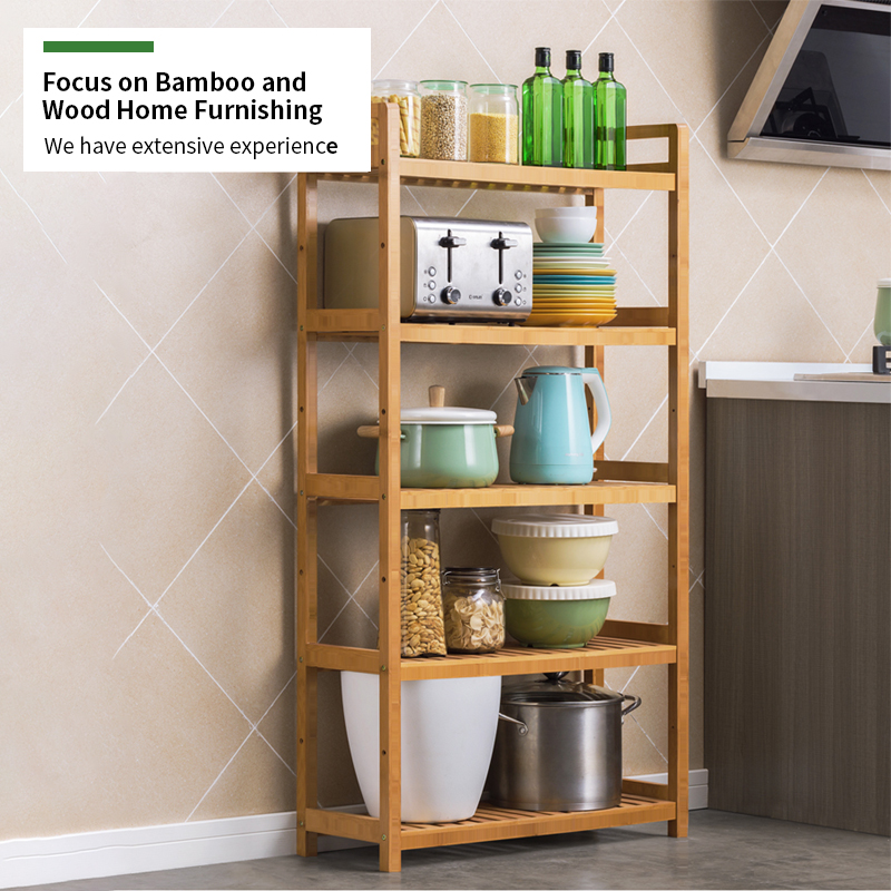 【On Hand】Bamboo Storage Rack Organzier 3/4/5Layers Wooden Rack Shelf ...