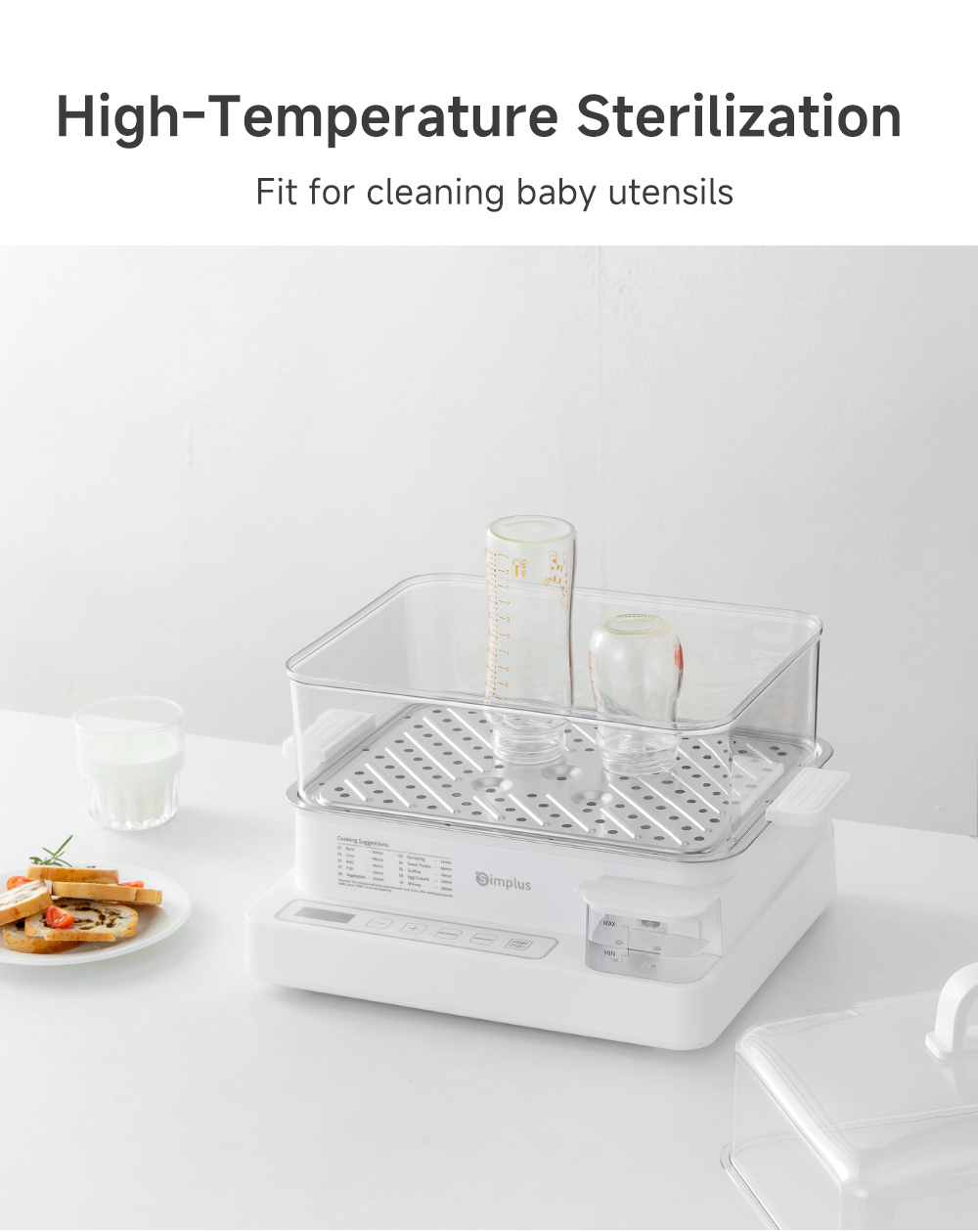 Simplus Electric Food Steamer 3 Tier 21L Large Capacity 1300W ...