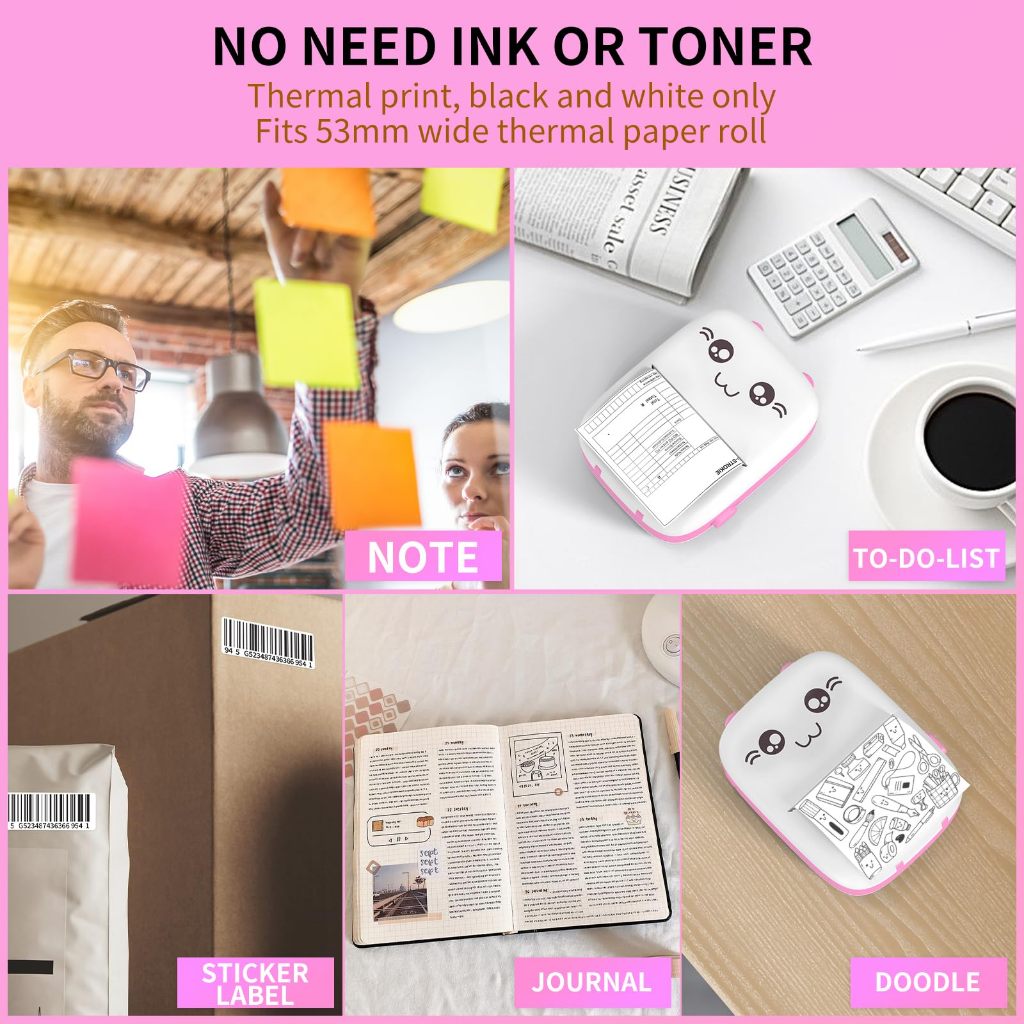 P203 Multi-Functional Mini Bluetooth Thermal Inkless Printer Photo ...