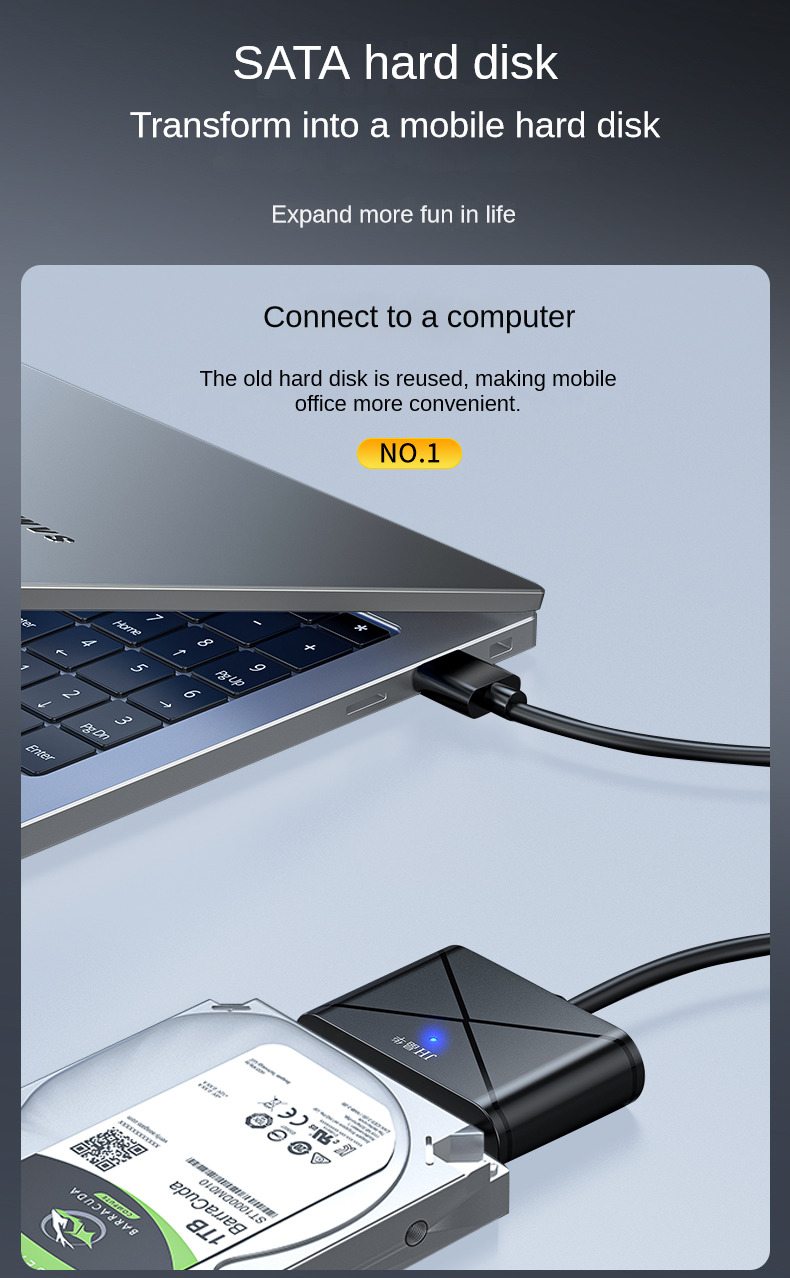 USB 3.0 to SATA Cable 22 Pin 6Gbps for 2.5 Inch SSD / 3.5 Inch HDD ...